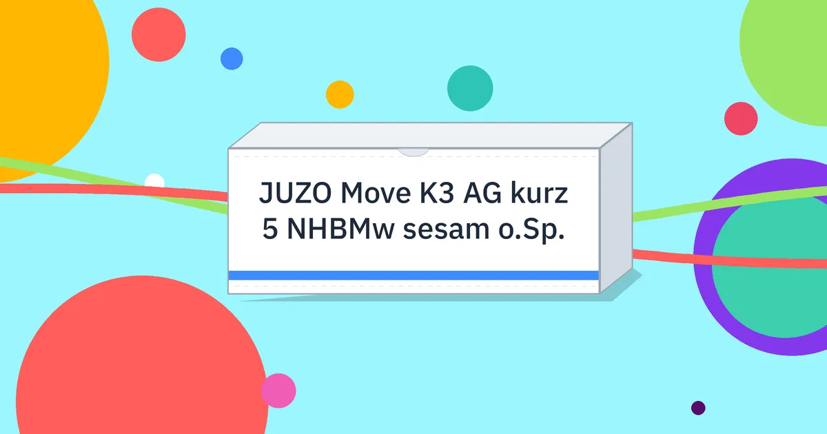 Symbolbild: Packung mit der Aufschrift JUZO Move K3 AG kurz 5 NHBMw sesam o.Sp. (PZN 18581026) – Verfügbarkeit und Bezug in Apotheken in Frankfurt am Main
