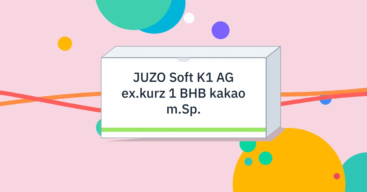 Symbolbild: Packung mit der Aufschrift JUZO Soft K1 AG ex.kurz 1 BHB kakao m.Sp. (PZN 14823805) – Verfügbarkeit und Bezug in Apotheken in Frankfurt am Main