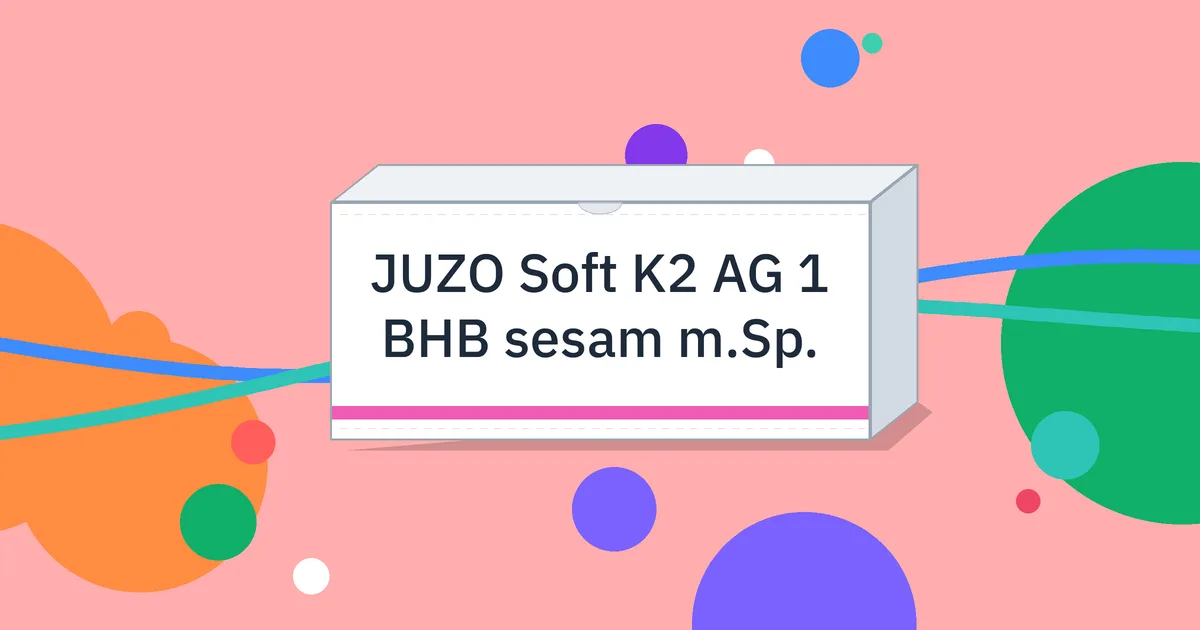 Symbolbild: Packung mit der Aufschrift JUZO Soft K2 AG 1 BHB sesam m.Sp. (PZN 14824762) – Verfügbarkeit und Bezug in Apotheken in Frankfurt am Main