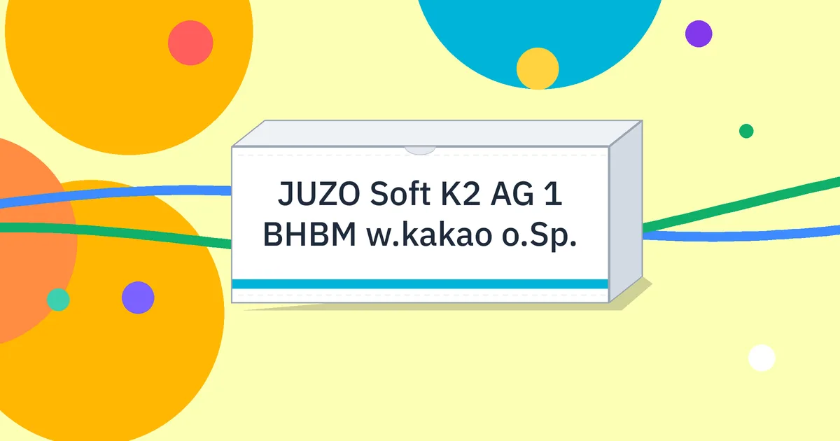 Symbolbild: Packung mit der Aufschrift JUZO Soft K2 AG 1 BHBM w.kakao o.Sp. (PZN 14869109) – Verfügbarkeit und Bezug in Apotheken in Frankfurt am Main