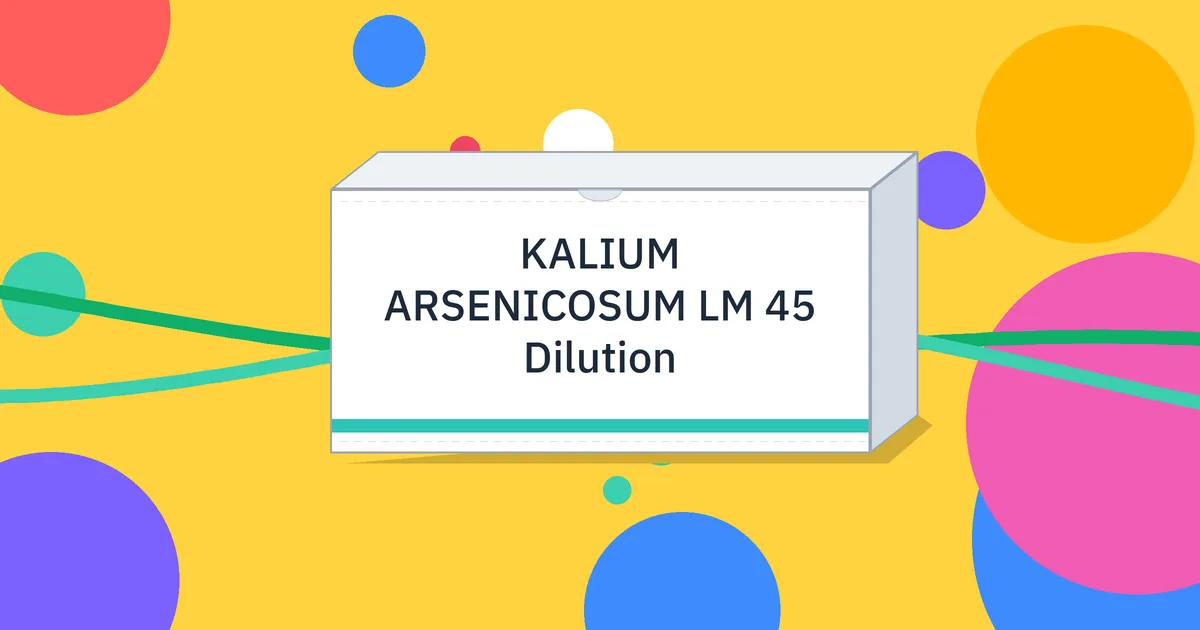 Symbolbild: Packung mit der Aufschrift KALIUM ARSENICOSUM LM 45 Dilution (PZN 12917264) – Verfügbarkeit und Bezug in Apotheken in Frankfurt am Main