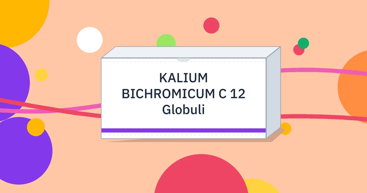 Symbolbild: Packung mit der Aufschrift KALIUM BICHROMICUM C 12 Globuli (PZN 04222476) – Verfügbarkeit und Bezug in Apotheken in Frankfurt am Main