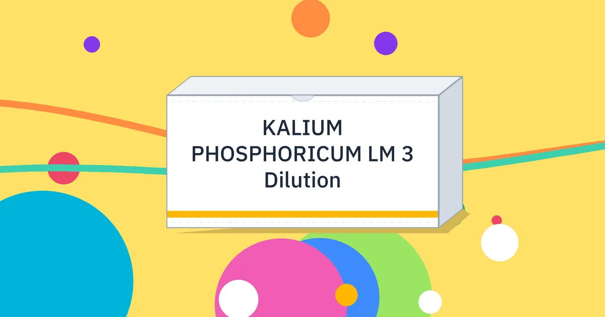 Symbolbild: Packung mit der Aufschrift KALIUM PHOSPHORICUM LM 3 Dilution (PZN 12924471) – Verfügbarkeit und Bezug in Apotheken in Frankfurt am Main