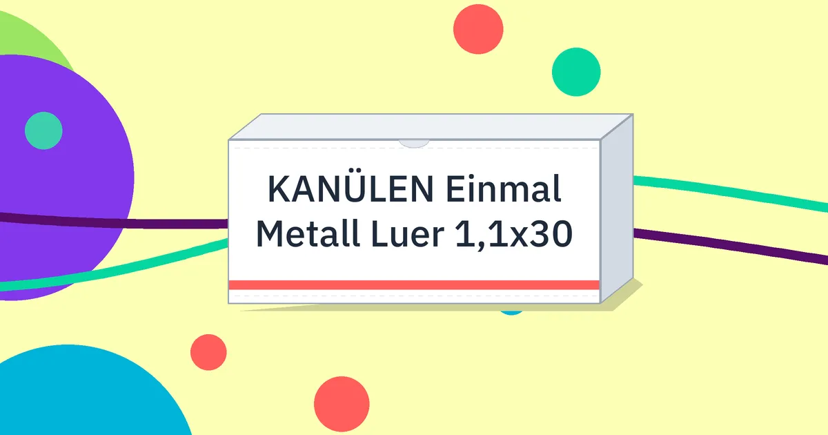 Symbolbild: Packung mit der Aufschrift KANÜLEN Einmal Metall Luer 1,1x30 (PZN 02439993) – Verfügbarkeit und Bezug in Apotheken in Frankfurt am Main
