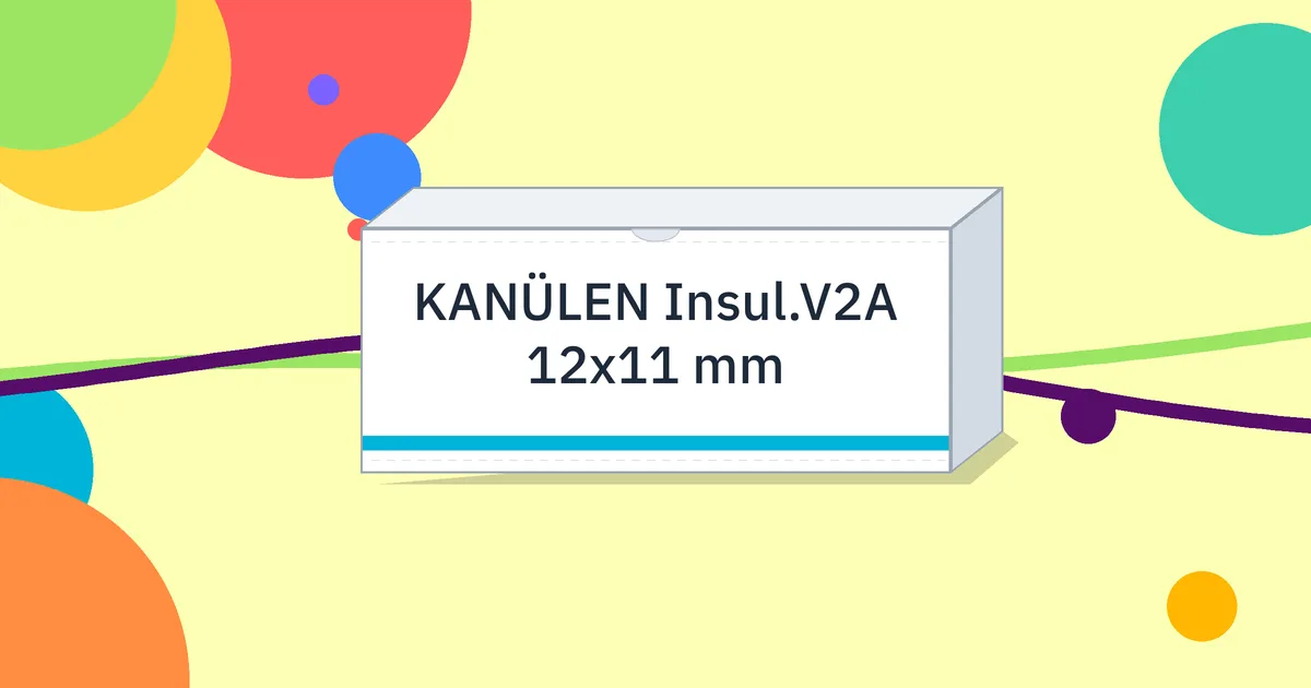Symbolbild: Packung mit der Aufschrift KANÜLEN Insul.V2A 12x11 mm (PZN 01728689) – Verfügbarkeit und Bezug in Apotheken in Frankfurt am Main