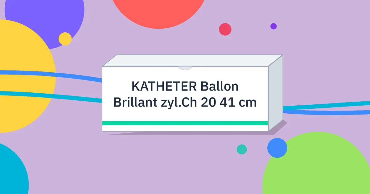 Symbolbild: Packung mit der Aufschrift KATHETER Ballon Brillant zyl.Ch 20 41 cm (PZN 05140993) – Verfügbarkeit und Bezug in Apotheken in Frankfurt am Main