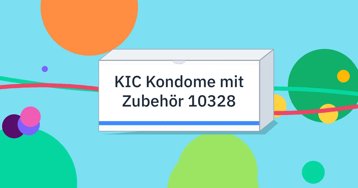 Symbolbild: Packung mit der Aufschrift KIC Kondome mit Zubehör 10328 (PZN 00591521) – Verfügbarkeit und Bezug in Apotheken in Frankfurt am Main