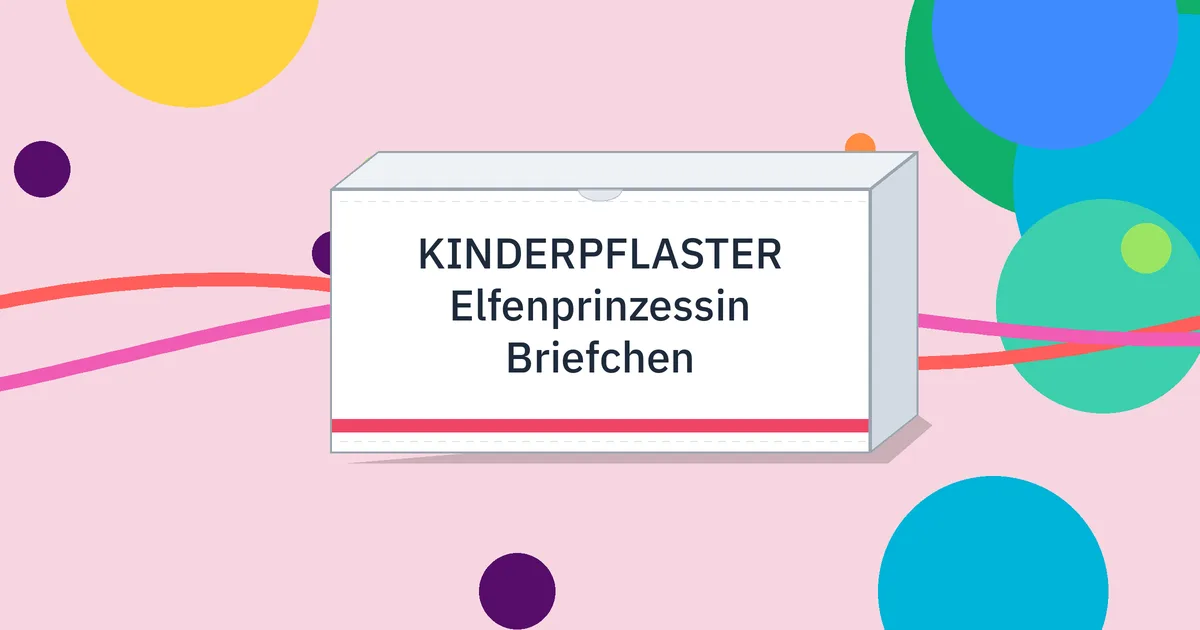 Symbolbild: Packung mit der Aufschrift KINDERPFLASTER Elfenprinzessin Briefchen (PZN 19405521) – Verfügbarkeit und Bezug in Apotheken in Frankfurt am Main