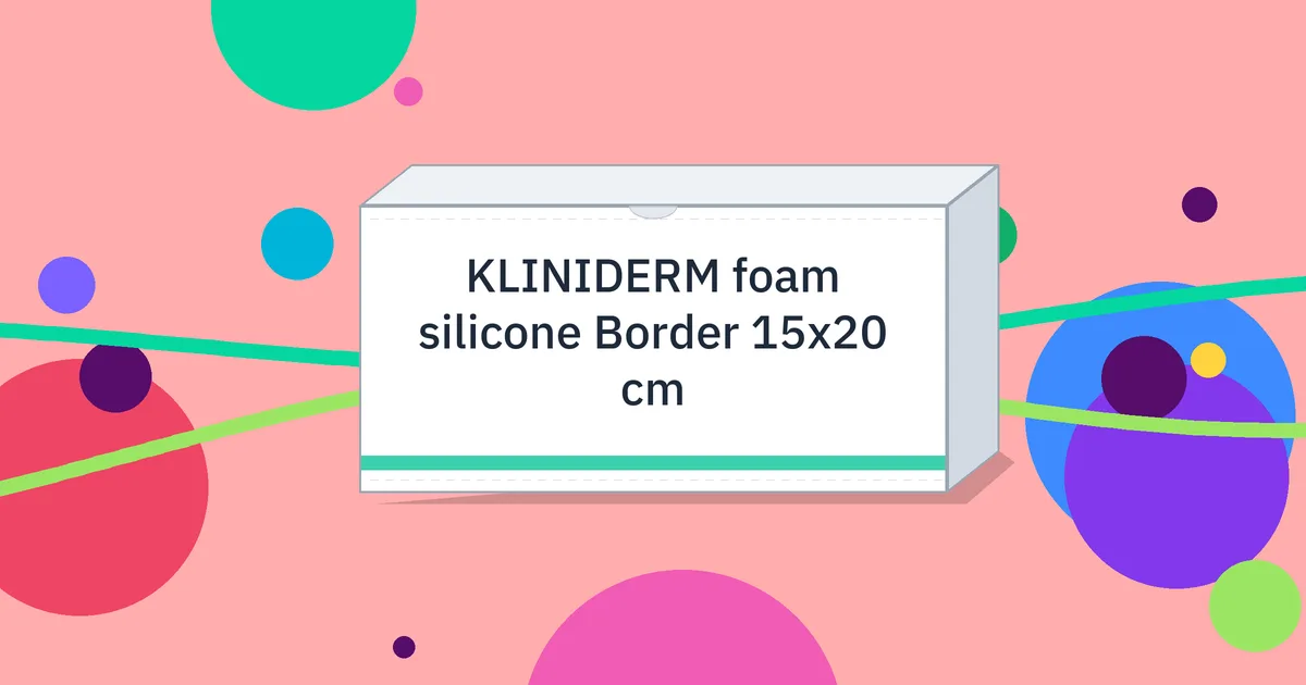 Symbolbild: Packung mit der Aufschrift KLINIDERM foam silicone Border 15x20 cm (PZN 12477960) – Verfügbarkeit und Bezug in Apotheken in Frankfurt am Main