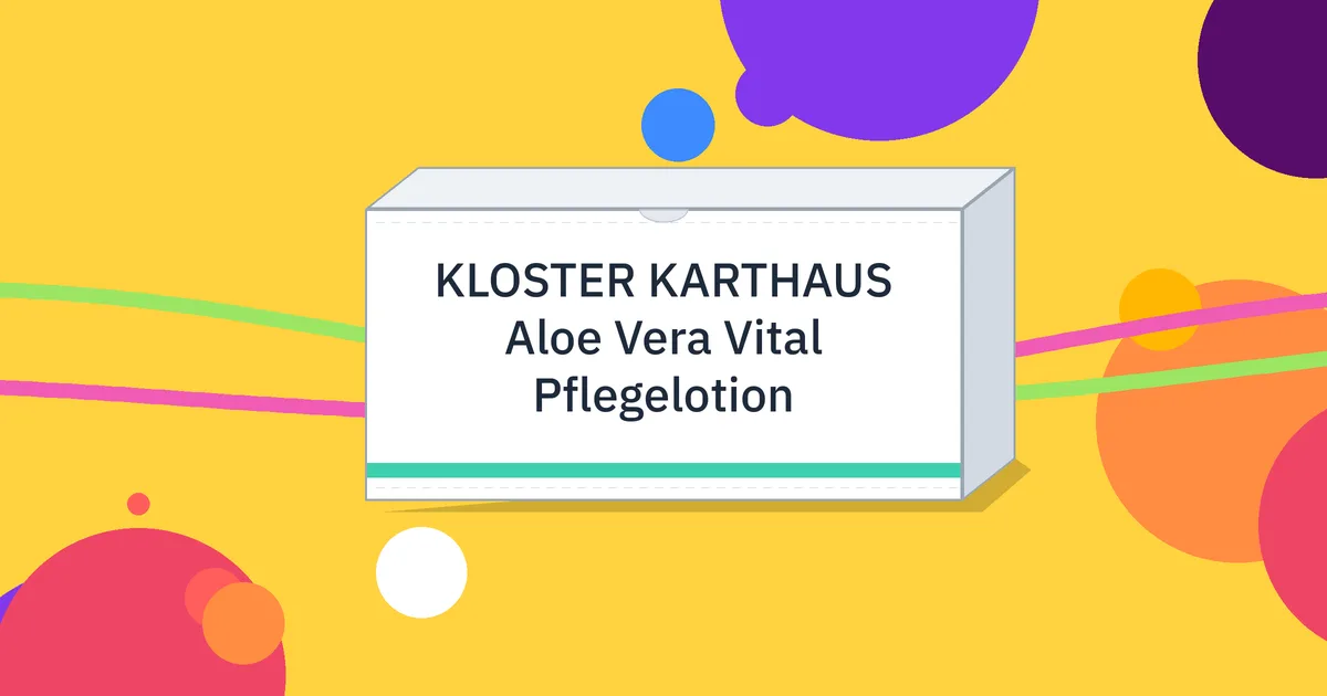 Symbolbild: Packung mit der Aufschrift KLOSTER KARTHAUS Aloe Vera Vital Pflegelotion (PZN 03480472) – Verfügbarkeit und Bezug in Apotheken in Frankfurt am Main