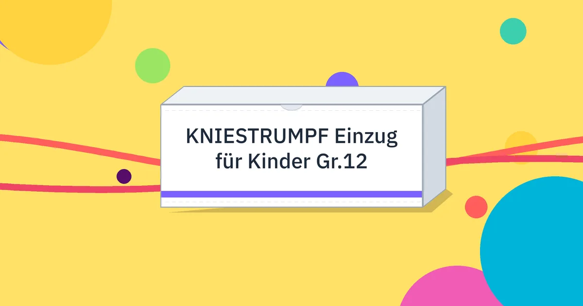 Symbolbild: Packung mit der Aufschrift KNIESTRUMPF Einzug für Kinder Gr.12 (PZN 01738848) – Verfügbarkeit und Bezug in Apotheken in Frankfurt am Main