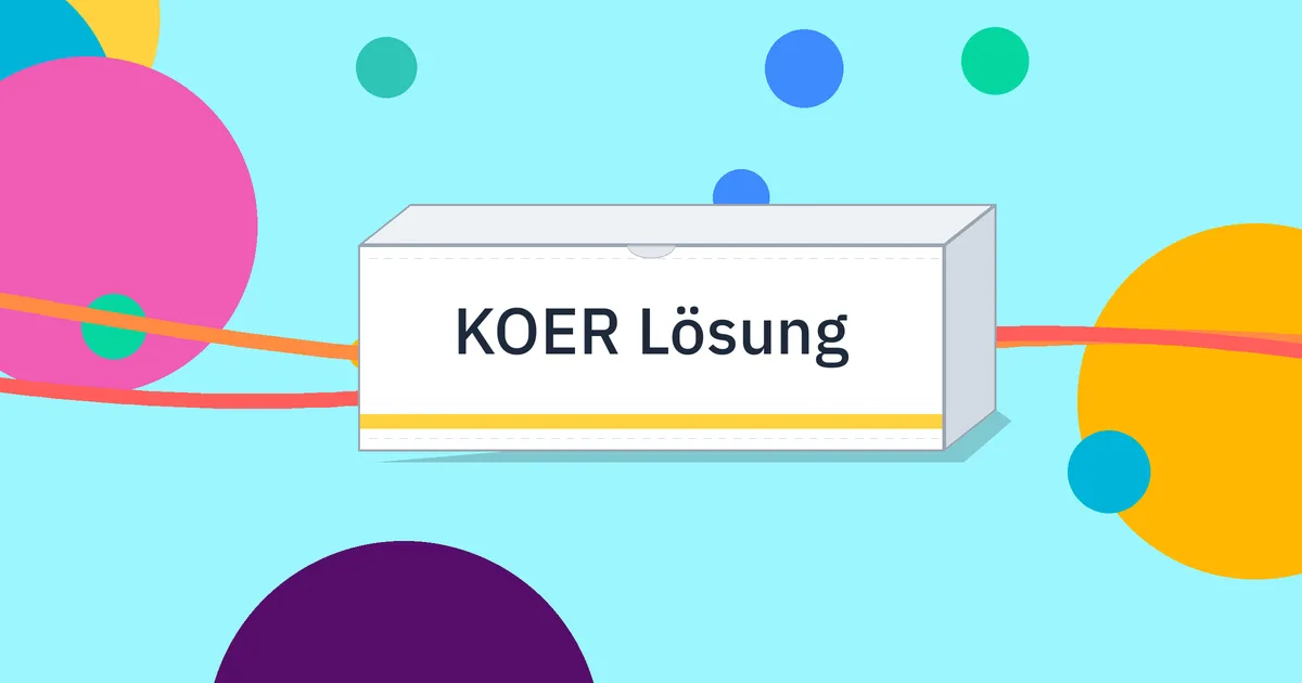 Symbolbild: Packung mit der Aufschrift KOER Lösung (PZN 04986860) – Verfügbarkeit und Bezug in Apotheken in Frankfurt am Main