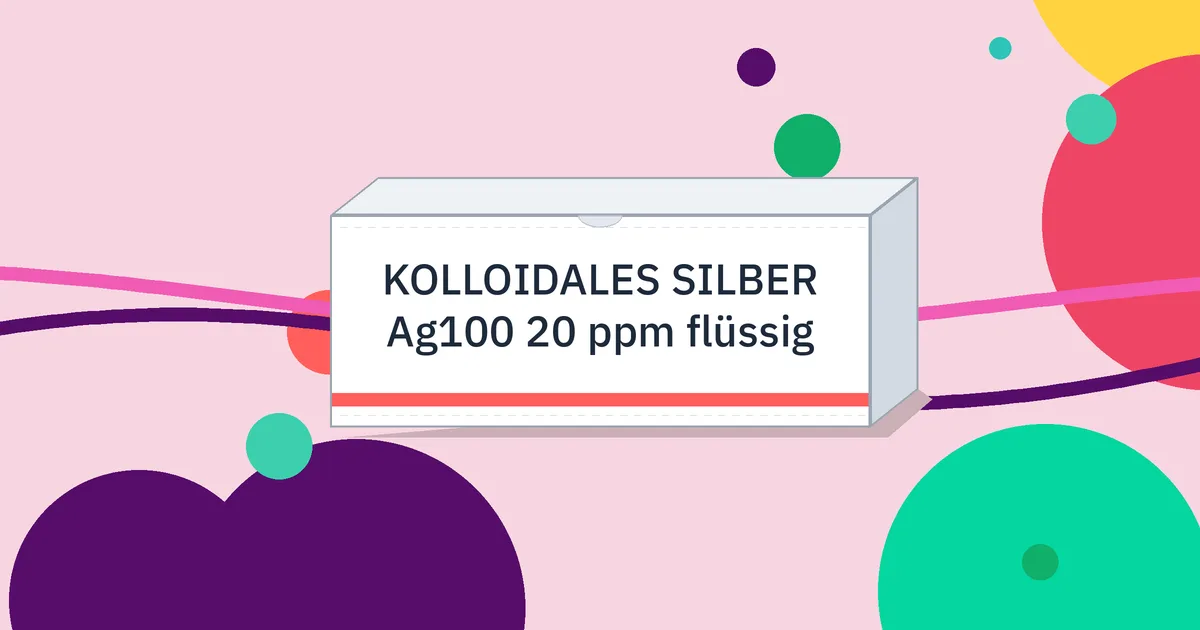 Symbolbild: Packung mit der Aufschrift KOLLOIDALES SILBER Ag100 20 ppm flüssig (PZN 16896694) – Verfügbarkeit und Bezug in Apotheken in Frankfurt am Main