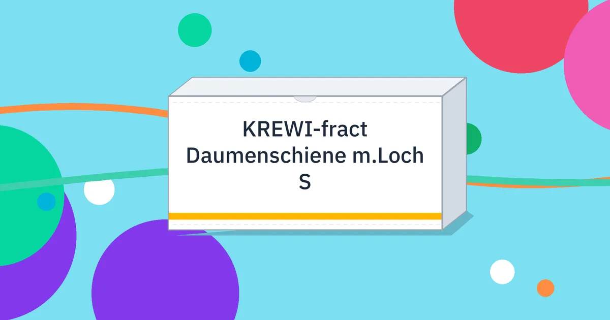 Symbolbild: Packung mit der Aufschrift KREWI-fract Daumenschiene m.Loch S (PZN 17300255) – Verfügbarkeit und Bezug in Apotheken in Frankfurt am Main