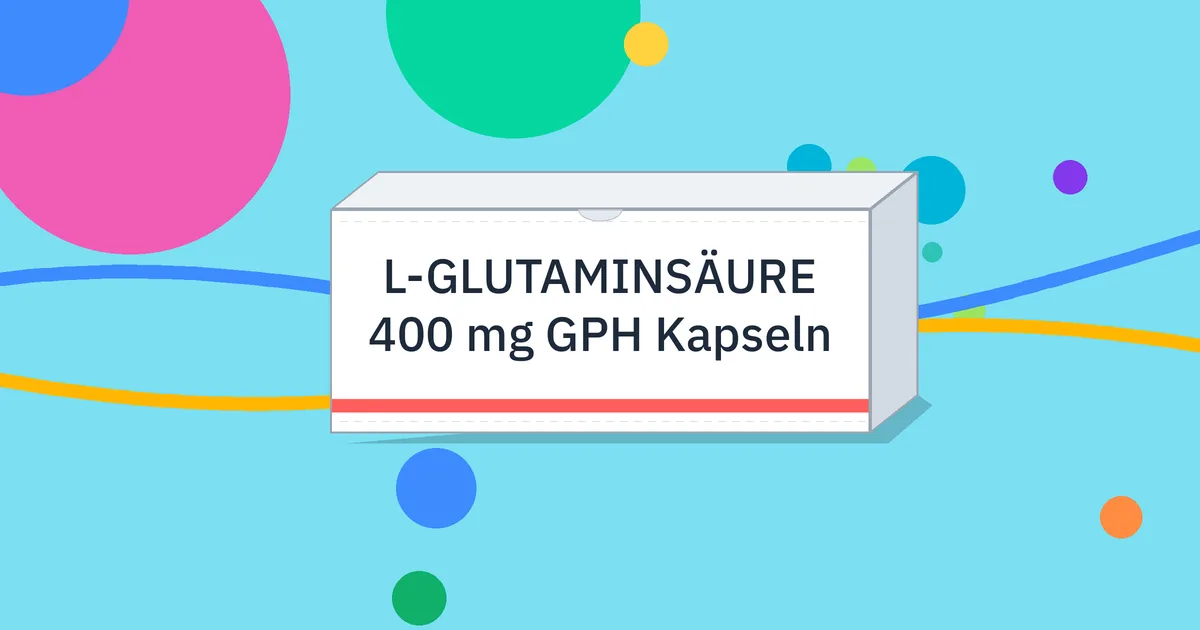 Symbolbild: Packung mit der Aufschrift L-GLUTAMINSÄURE 400 mg GPH Kapseln (PZN 10521504) – Verfügbarkeit und Bezug in Apotheken in Frankfurt am Main