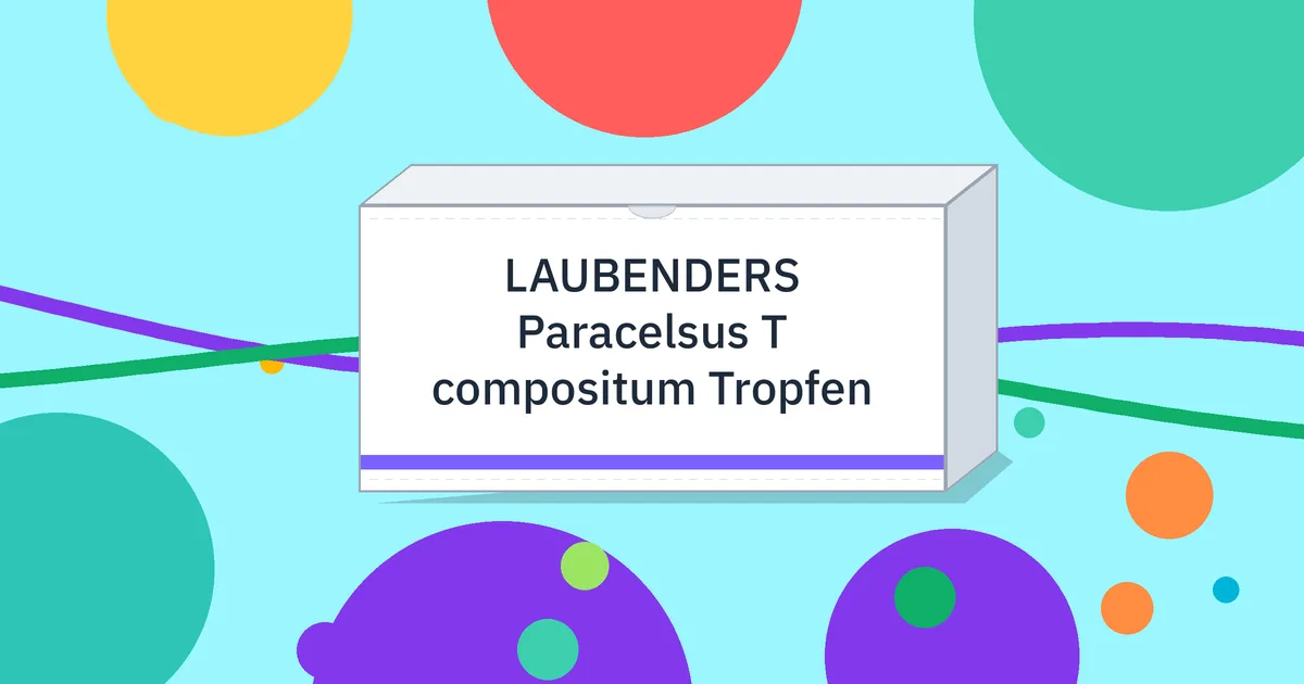 Symbolbild: Packung mit der Aufschrift LAUBENDERS Paracelsus T compositum Tropfen (PZN 19411065) – Verfügbarkeit und Bezug in Apotheken in Frankfurt am Main