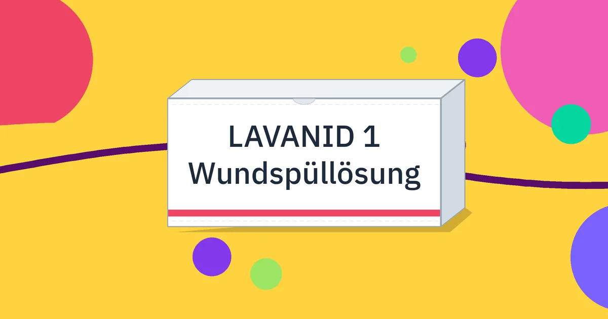 Symbolbild: Packung mit der Aufschrift LAVANID 1 Wundspüllösung (PZN 02178423) – Verfügbarkeit und Bezug in Apotheken in Frankfurt am Main
