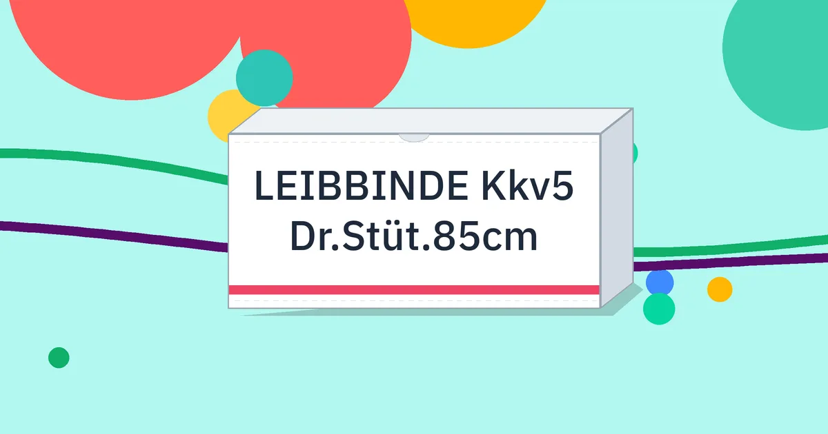 Symbolbild: Packung mit der Aufschrift LEIBBINDE Kkv5 Dr.Stüt.85cm (PZN 01732159) – Verfügbarkeit und Bezug in Apotheken in Frankfurt am Main