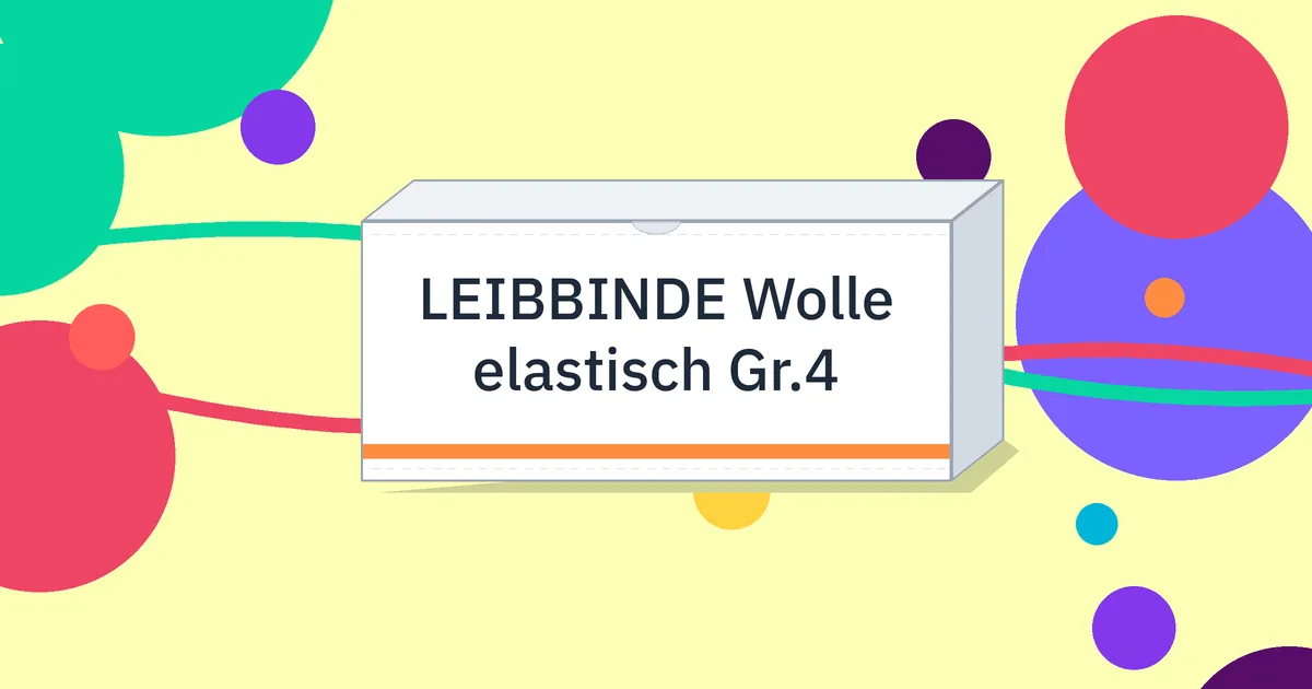 Symbolbild: Packung mit der Aufschrift LEIBBINDE Wolle elastisch Gr.4 (PZN 01966495) – Verfügbarkeit und Bezug in Apotheken in Frankfurt am Main