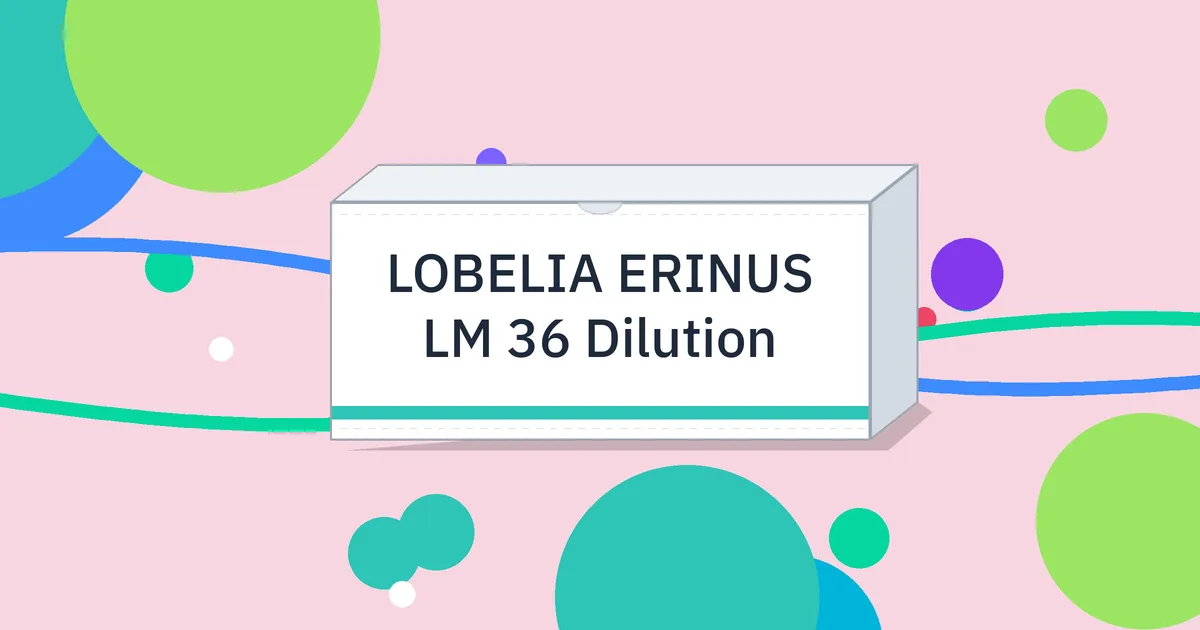Symbolbild: Packung mit der Aufschrift LOBELIA ERINUS LM 36 Dilution (PZN 13533608) – Verfügbarkeit und Bezug in Apotheken in Frankfurt am Main