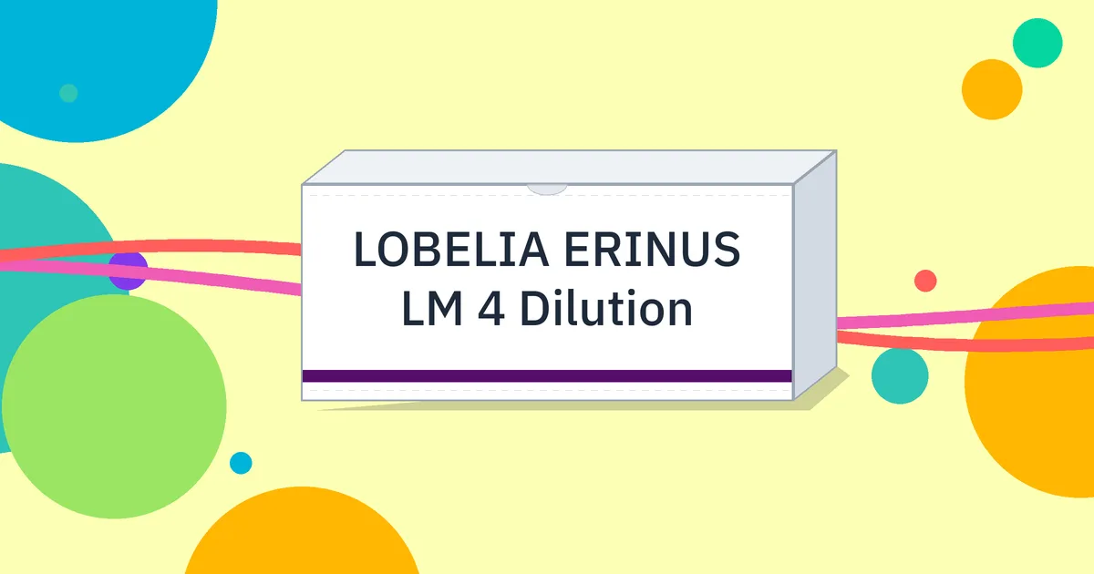Symbolbild: Packung mit der Aufschrift LOBELIA ERINUS LM 4 Dilution (PZN 13533270) – Verfügbarkeit und Bezug in Apotheken in Frankfurt am Main