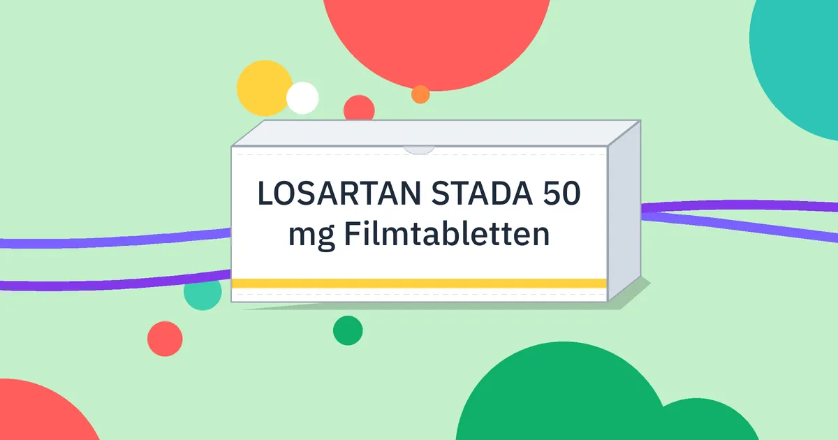 Symbolbild: Packung mit der Aufschrift LOSARTAN STADA 50 mg Filmtabletten (PZN 01253996) – Verfügbarkeit und Bezug in Apotheken in Frankfurt am Main