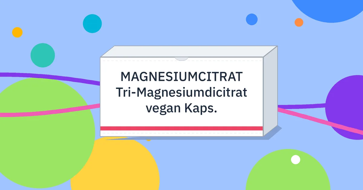 Symbolbild: Packung mit der Aufschrift MAGNESIUMCITRAT Tri-Magnesiumdicitrat vegan Kaps. (PZN 14140704) – Verfügbarkeit und Bezug in Apotheken in Frankfurt am Main