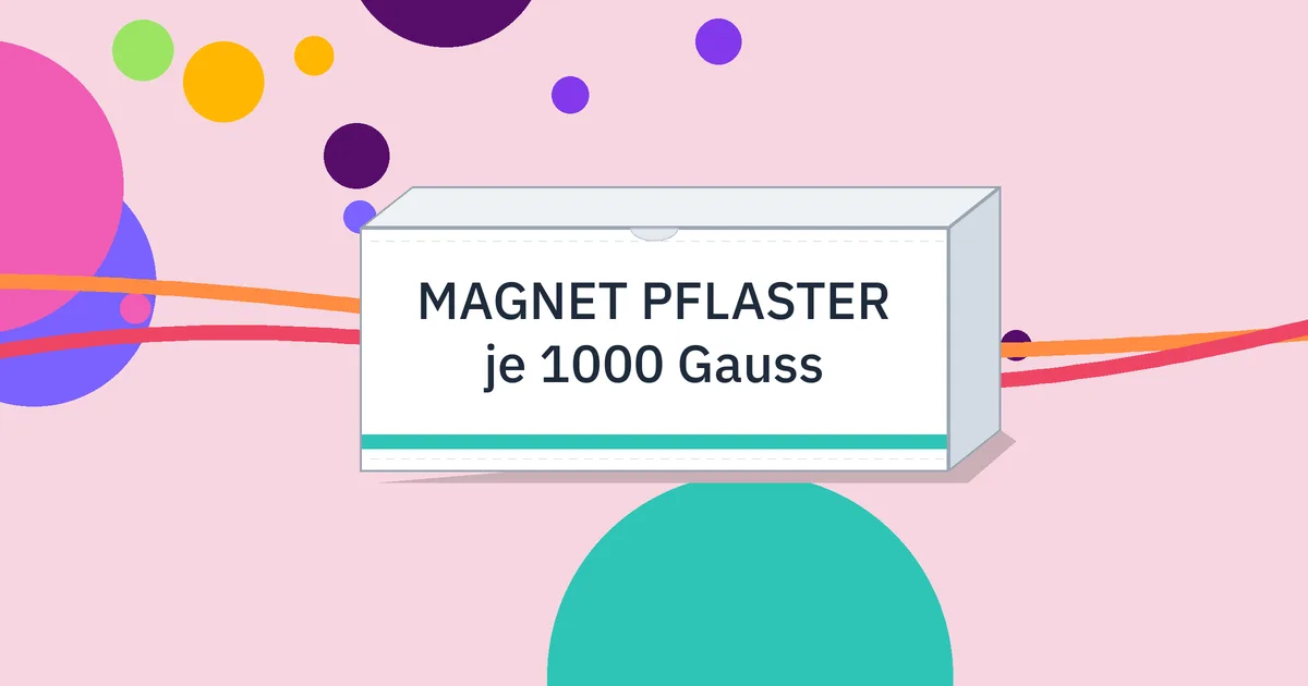 Symbolbild: Packung mit der Aufschrift MAGNET PFLASTER je 1000 Gauss (PZN 00505119) – Verfügbarkeit und Bezug in Apotheken in Frankfurt am Main