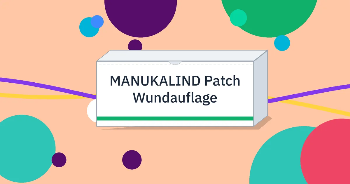 Symbolbild: Packung mit der Aufschrift MANUKALIND Patch Wundauflage (PZN 20159174) – Verfügbarkeit und Bezug in Apotheken in Frankfurt am Main
