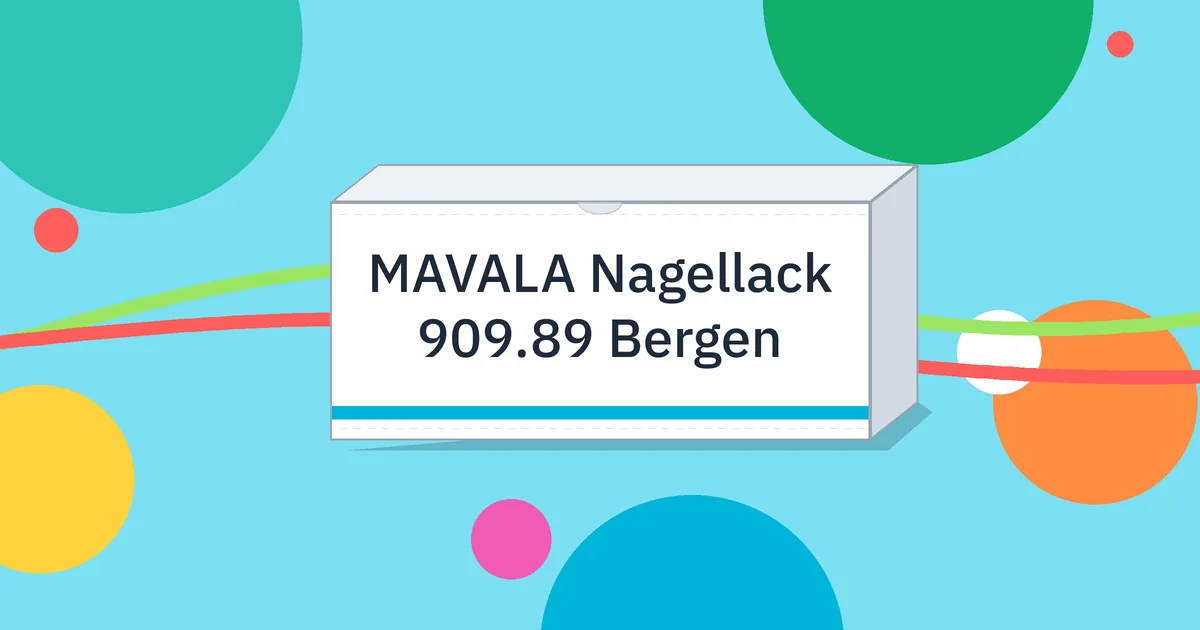 Symbolbild: Packung mit der Aufschrift MAVALA Nagellack 909.89 Bergen (PZN 14438071) – Verfügbarkeit und Bezug in Apotheken in Frankfurt am Main