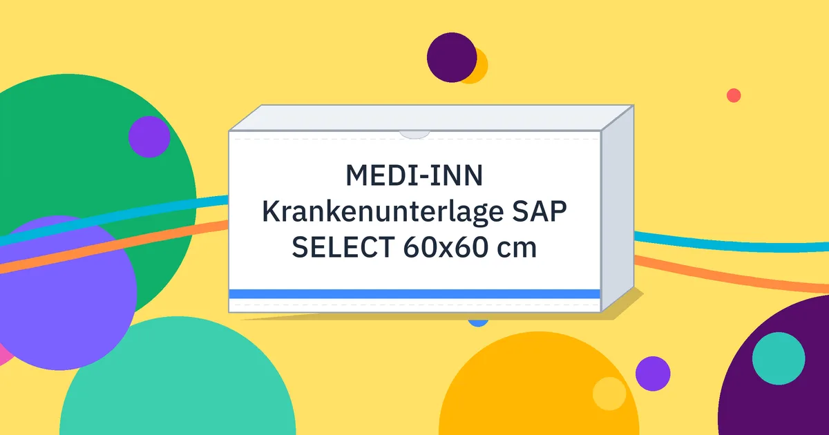Symbolbild: Packung mit der Aufschrift MEDI-INN Krankenunterlage SAP SELECT 60x60 cm (PZN 20180458) – Verfügbarkeit und Bezug in Apotheken in Frankfurt am Main