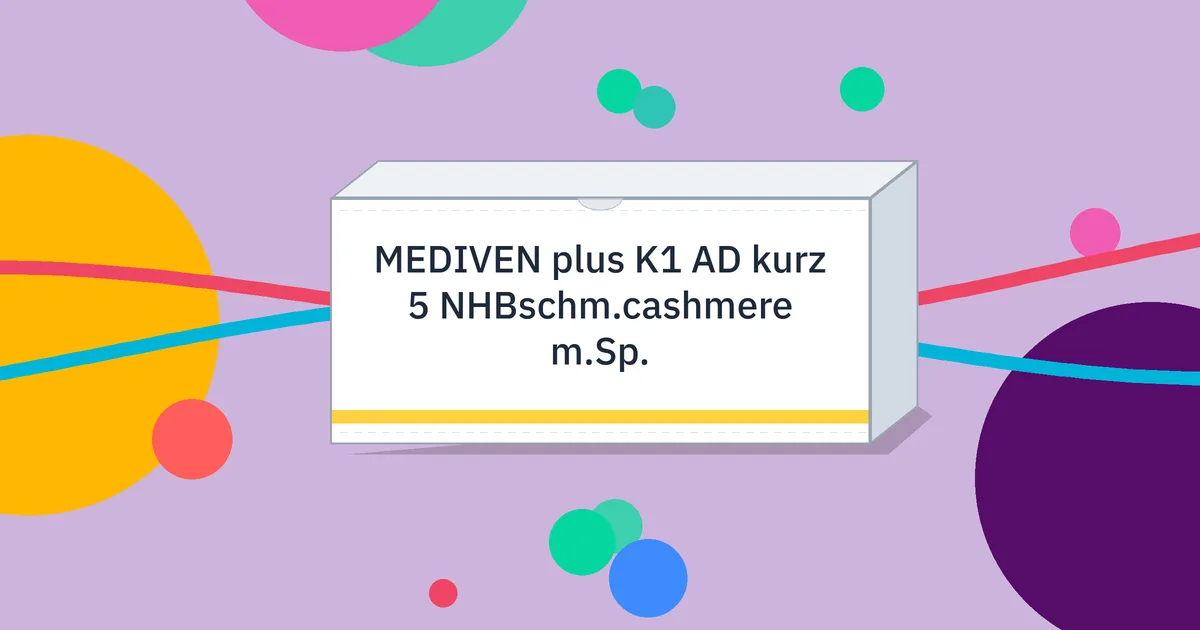 Symbolbild: Packung mit der Aufschrift MEDIVEN plus K1 AD kurz 5 NHBschm.cashmere m.Sp. (PZN 15899029) – Verfügbarkeit und Bezug in Apotheken in Frankfurt am Main