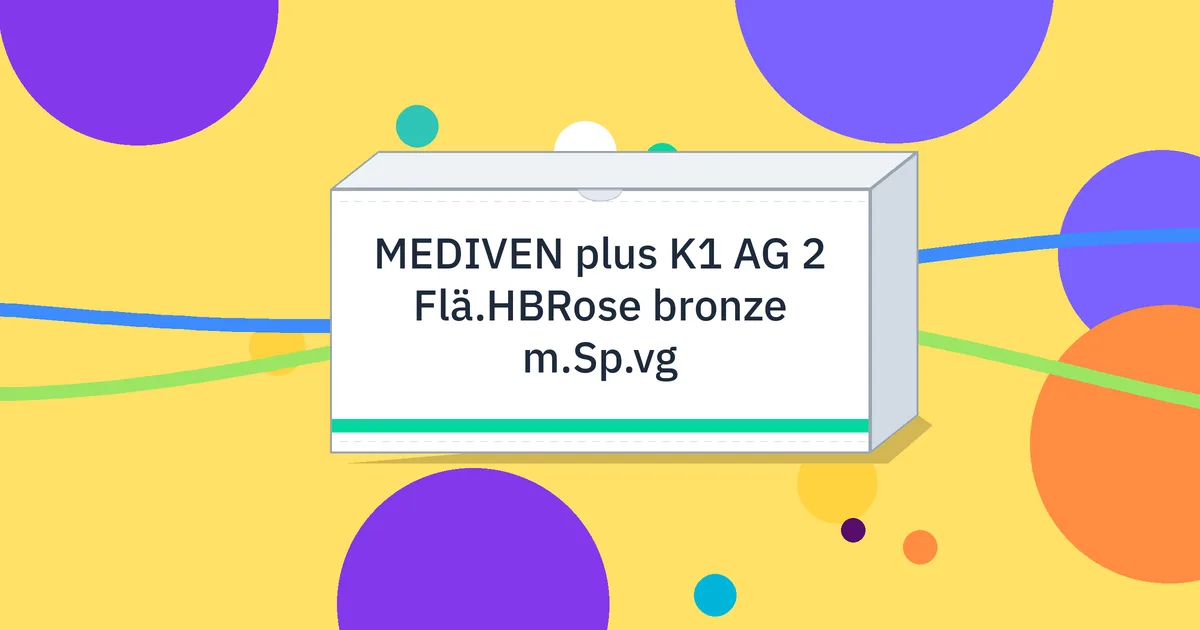 Symbolbild: Packung mit der Aufschrift MEDIVEN plus K1 AG 2 Flä.HBRose bronze m.Sp.vg (PZN 15912416) – Verfügbarkeit und Bezug in Apotheken in Frankfurt am Main