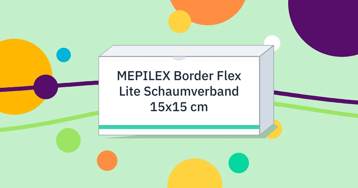Symbolbild: Packung mit der Aufschrift MEPILEX Border Flex Lite Schaumverband 15x15 cm (PZN 19702199) – Verfügbarkeit und Bezug in Apotheken in Frankfurt am Main