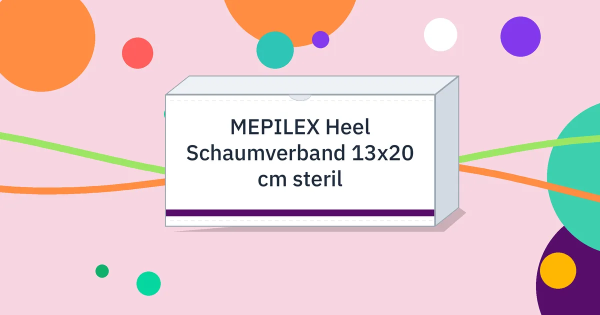 Symbolbild: Packung mit der Aufschrift MEPILEX Heel Schaumverband 13x20 cm steril (PZN 10006966) – Verfügbarkeit und Bezug in Apotheken in Frankfurt am Main