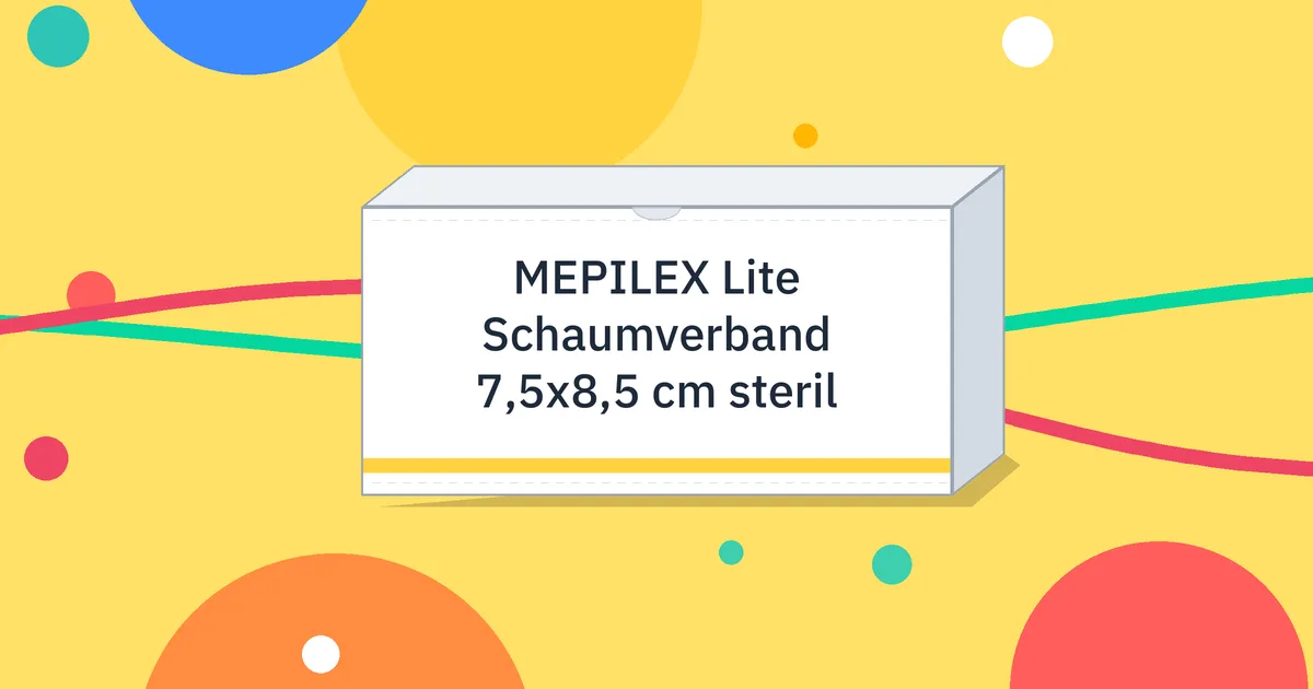 Symbolbild: Packung mit der Aufschrift MEPILEX Lite Schaumverband 7,5x8,5 cm steril (PZN 12639279) – Verfügbarkeit und Bezug in Apotheken in Frankfurt am Main