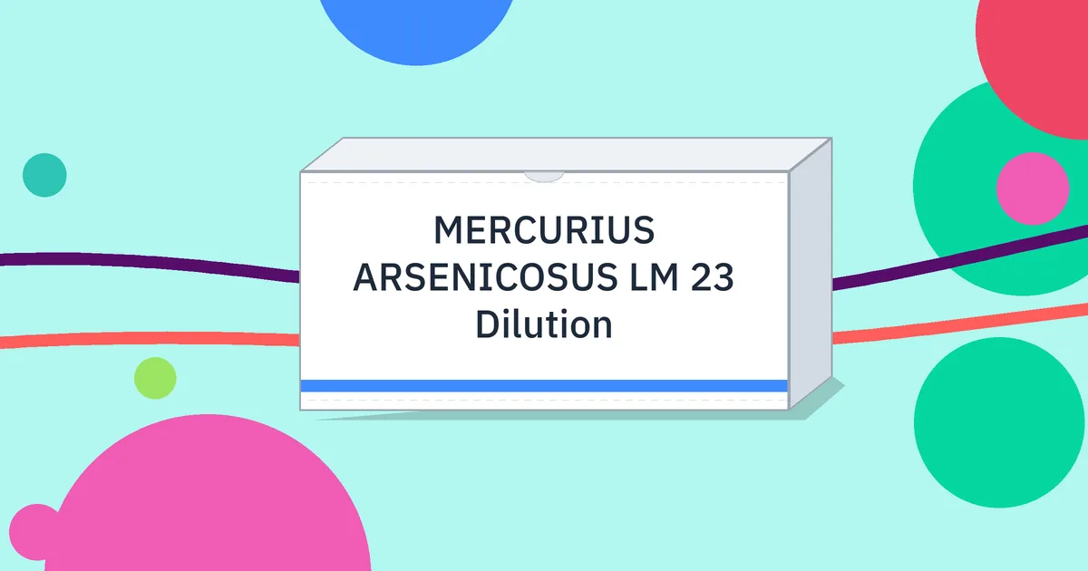Symbolbild: Packung mit der Aufschrift MERCURIUS ARSENICOSUS LM 23 Dilution (PZN 13606201) – Verfügbarkeit und Bezug in Apotheken in Frankfurt am Main