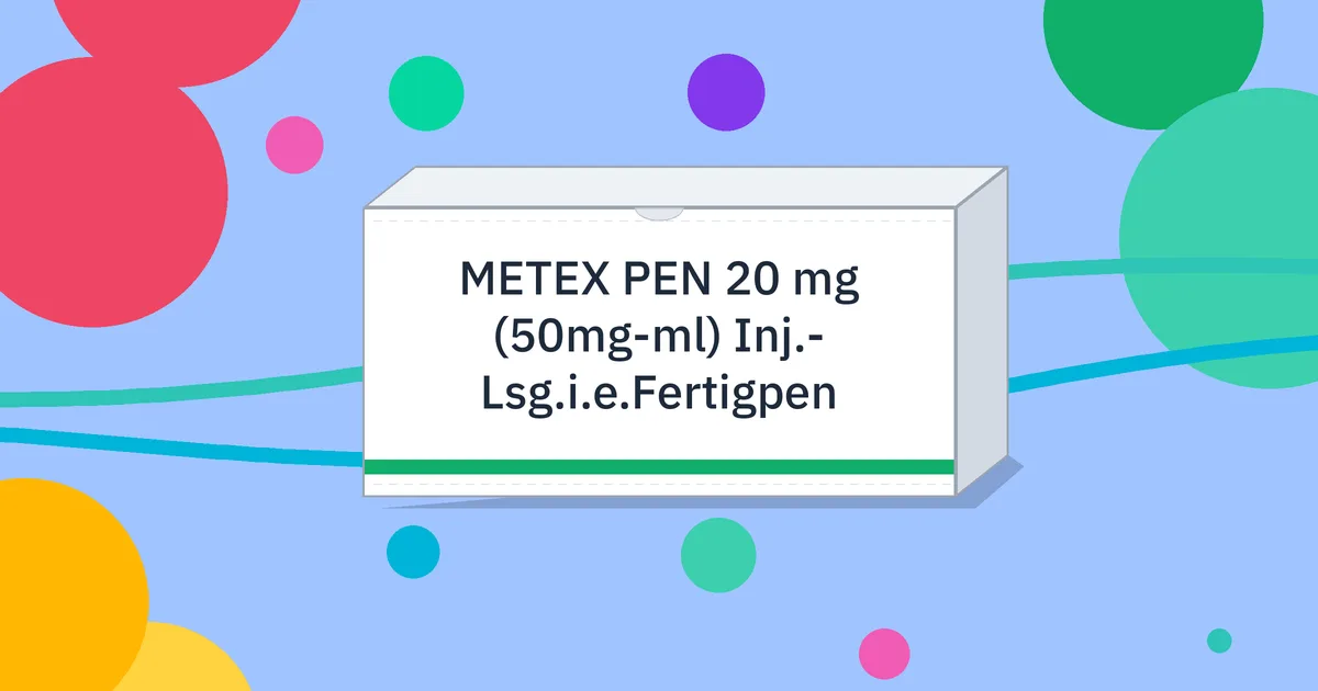 Symbolbild: Packung mit der Aufschrift METEX PEN 20 mg (50mg-ml) Inj.-Lsg.i.e.Fertigpen (PZN 09668337) – Verfügbarkeit und Bezug in Apotheken in Frankfurt am Main