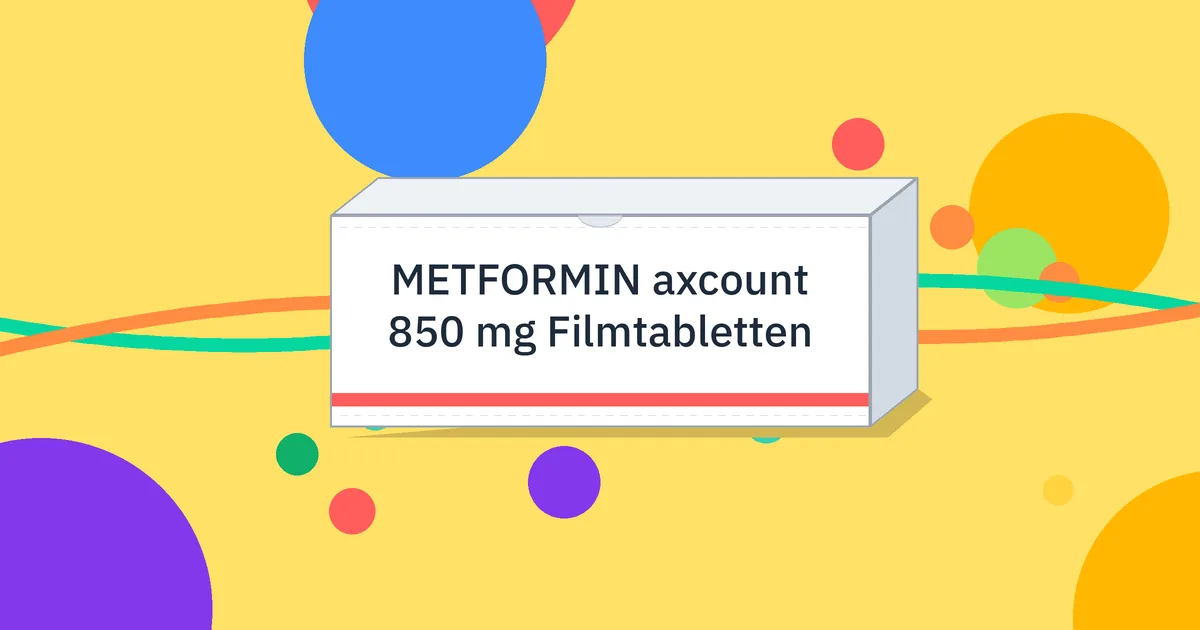 Symbolbild: Packung mit der Aufschrift METFORMIN axcount 850 mg Filmtabletten (PZN 03313314) – Verfügbarkeit und Bezug in Apotheken in Frankfurt am Main