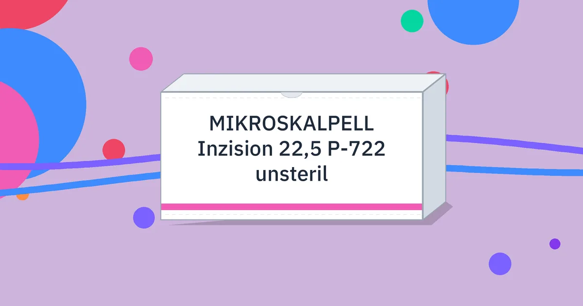 Symbolbild: Packung mit der Aufschrift MIKROSKALPELL Inzision 22,5 P-722 unsteril (PZN 09224391) – Verfügbarkeit und Bezug in Apotheken in Frankfurt am Main