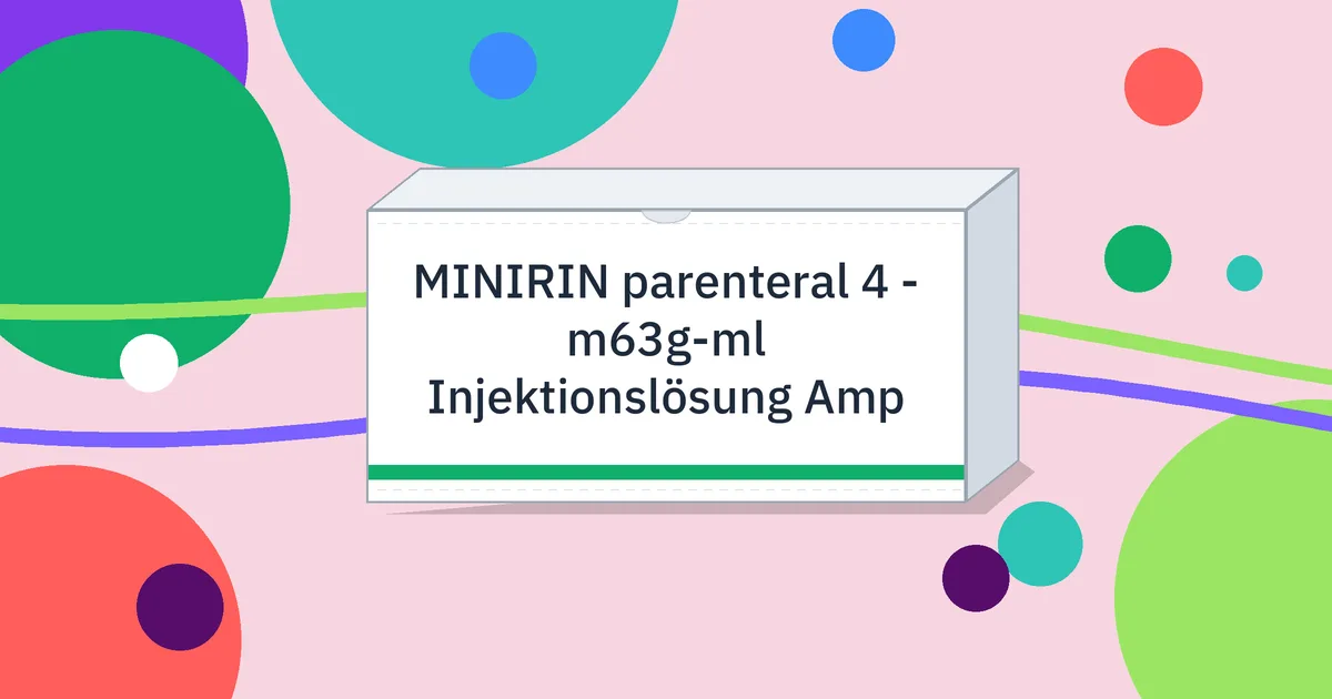 Symbolbild: Packung mit der Aufschrift MINIRIN parenteral 4 -m63g-ml Injektionslösung Amp (PZN 00213718) – Verfügbarkeit und Bezug in Apotheken in Frankfurt am Main