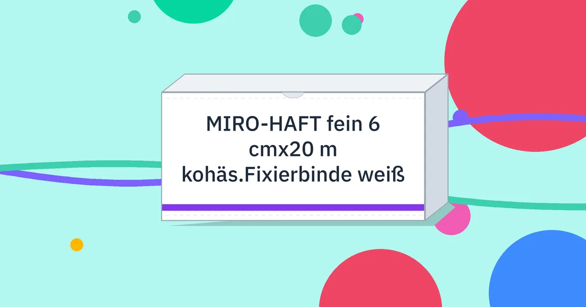 Symbolbild: Packung mit der Aufschrift MIRO-HAFT fein 6 cmx20 m kohäs.Fixierbinde weiß (PZN 06854507) – Verfügbarkeit und Bezug in Apotheken in Frankfurt am Main