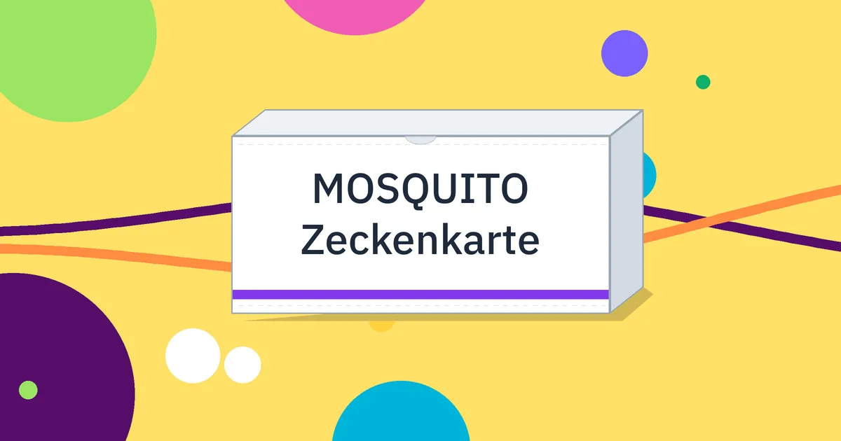 Symbolbild: Packung mit der Aufschrift MOSQUITO Zeckenkarte (PZN 00677984) – Verfügbarkeit und Bezug in Apotheken in Frankfurt am Main