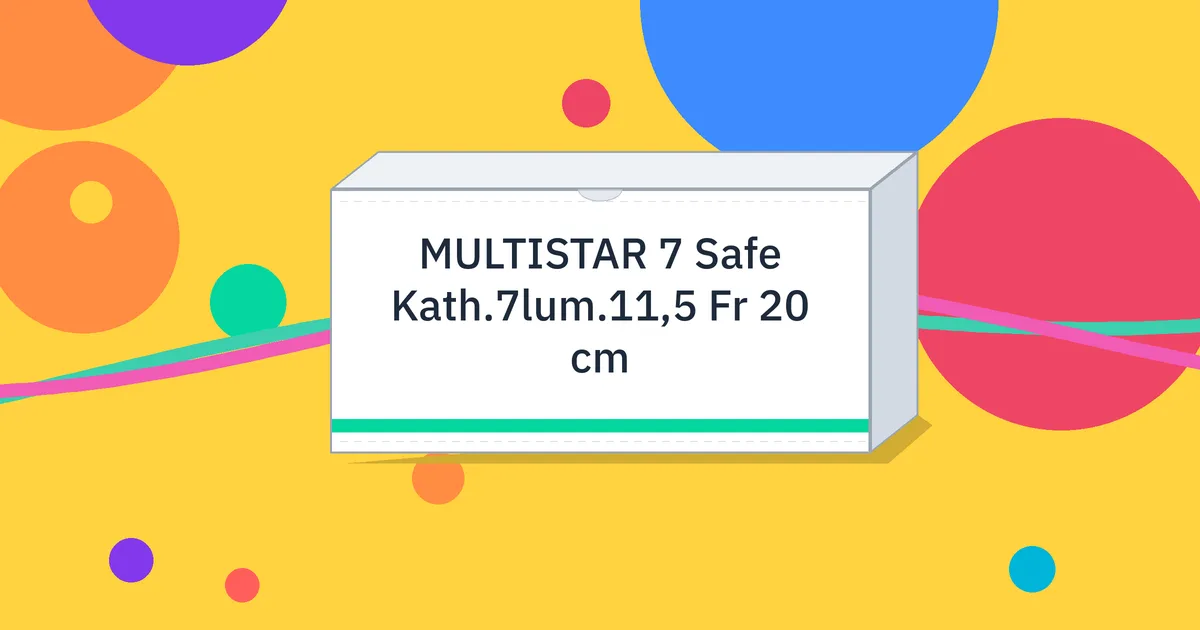 Symbolbild: Packung mit der Aufschrift MULTISTAR 7 Safe Kath.7lum.11,5 Fr 20 cm (PZN 11511910) – Verfügbarkeit und Bezug in Apotheken in Frankfurt am Main