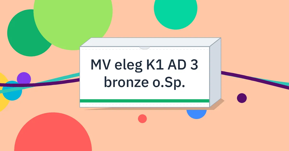 Symbolbild: Packung mit der Aufschrift MV eleg K1 AD 3 bronze o.Sp. (PZN 14704897) – Verfügbarkeit und Bezug in Apotheken in Frankfurt am Main