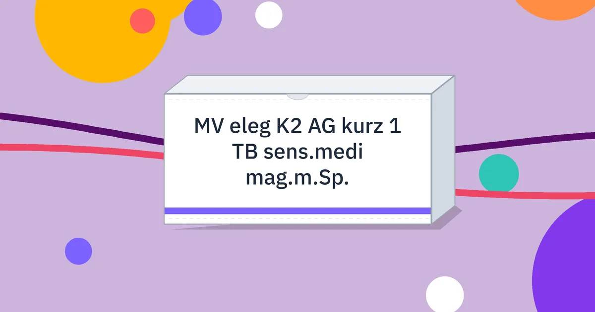 Symbolbild: Packung mit der Aufschrift MV eleg K2 AG kurz 1 TB sens.medi mag.m.Sp. (PZN 14636291) – Verfügbarkeit und Bezug in Apotheken in Frankfurt am Main
