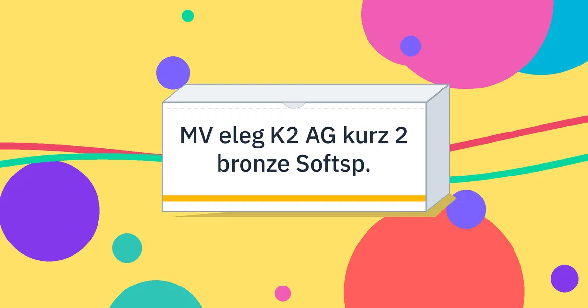 Symbolbild: Packung mit der Aufschrift MV eleg K2 AG kurz 2 bronze Softsp. (PZN 14717380) – Verfügbarkeit und Bezug in Apotheken in Frankfurt am Main