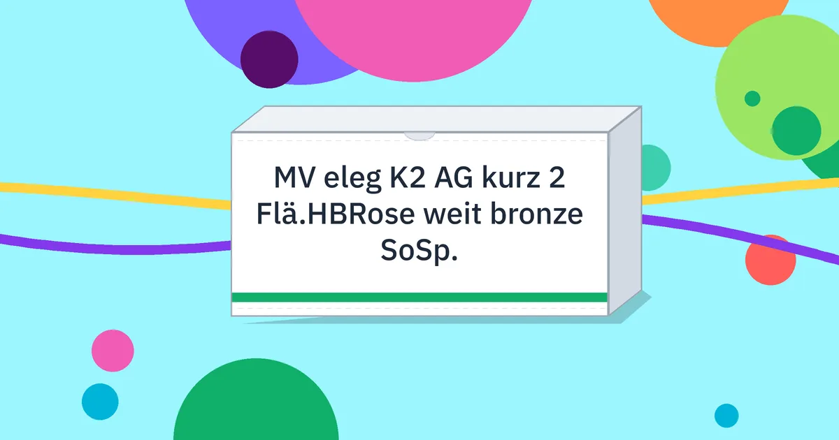 Symbolbild: Packung mit der Aufschrift MV eleg K2 AG kurz 2 Flä.HBRose weit bronze SoSp. (PZN 15706349) – Verfügbarkeit und Bezug in Apotheken in Frankfurt am Main