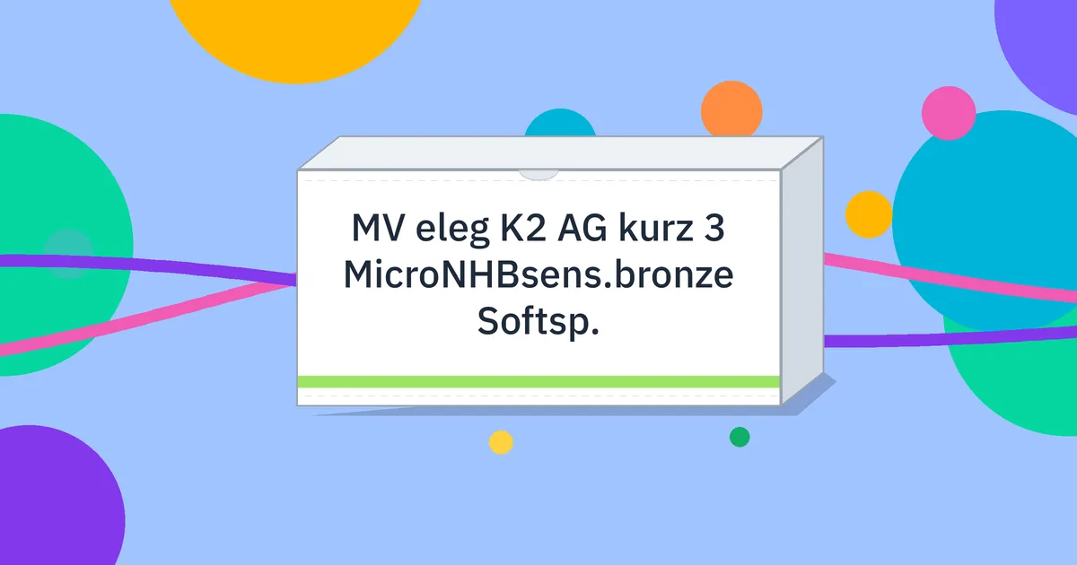 Symbolbild: Packung mit der Aufschrift MV eleg K2 AG kurz 3 MicroNHBsens.bronze Softsp. (PZN 15710115) – Verfügbarkeit und Bezug in Apotheken in Frankfurt am Main