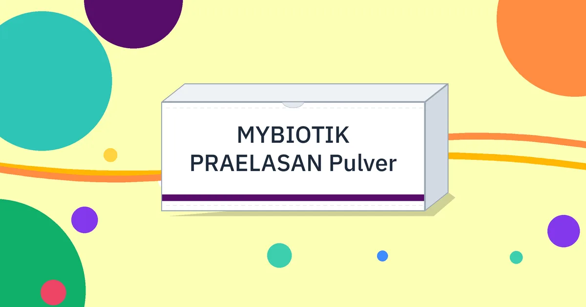 Symbolbild: Packung mit der Aufschrift MYBIOTIK PRAELASAN Pulver (PZN 18033129) – Verfügbarkeit und Bezug in Apotheken in Frankfurt am Main